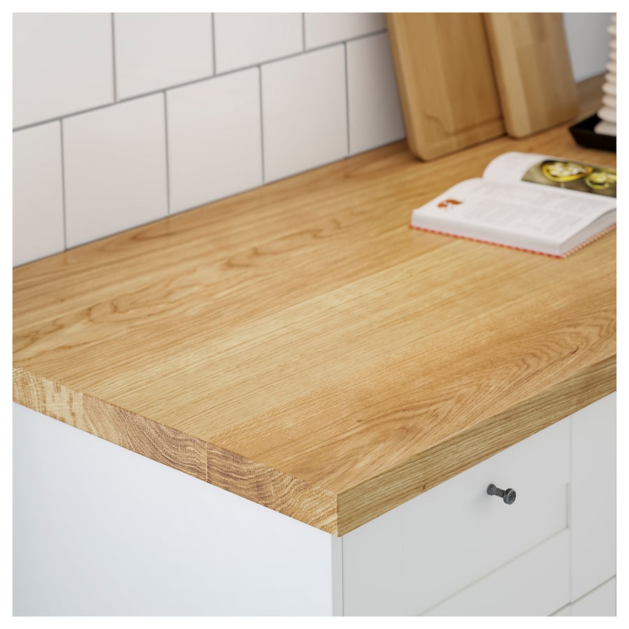 MÖLLEKULLA Countertop, oak, veneer, 74x1 1/2" - IKEA
