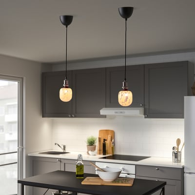 MOLNART LED bulb E26 240 lumen, tube-shaped white/clear glass, 5" - IKEA