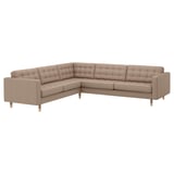 MORABO sectional, 5-seat corner, Grann/Bomstad golden brown/wood - IKEA