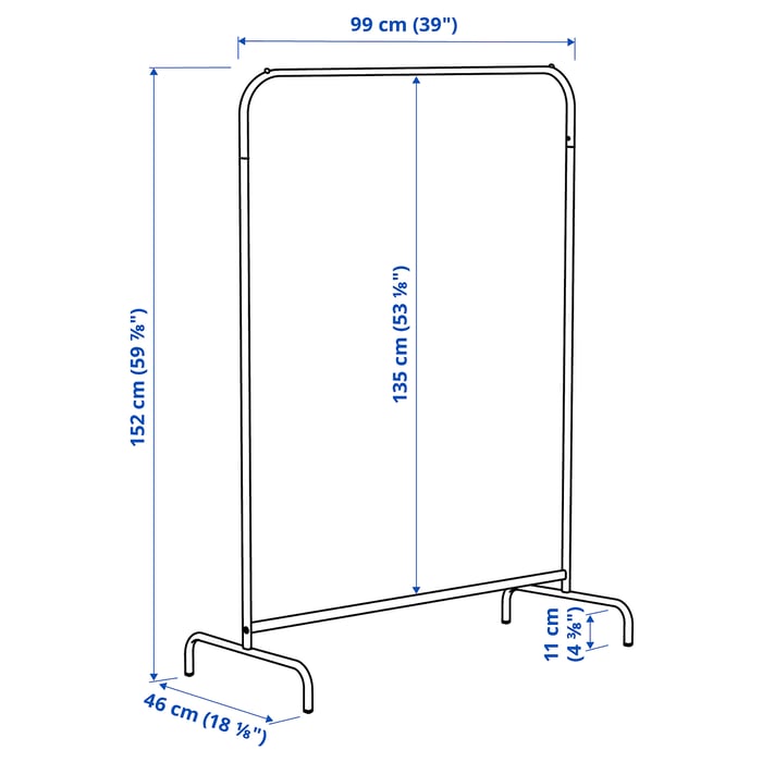MULIG Clothes rack, white, 39x18 1/8" - IKEA