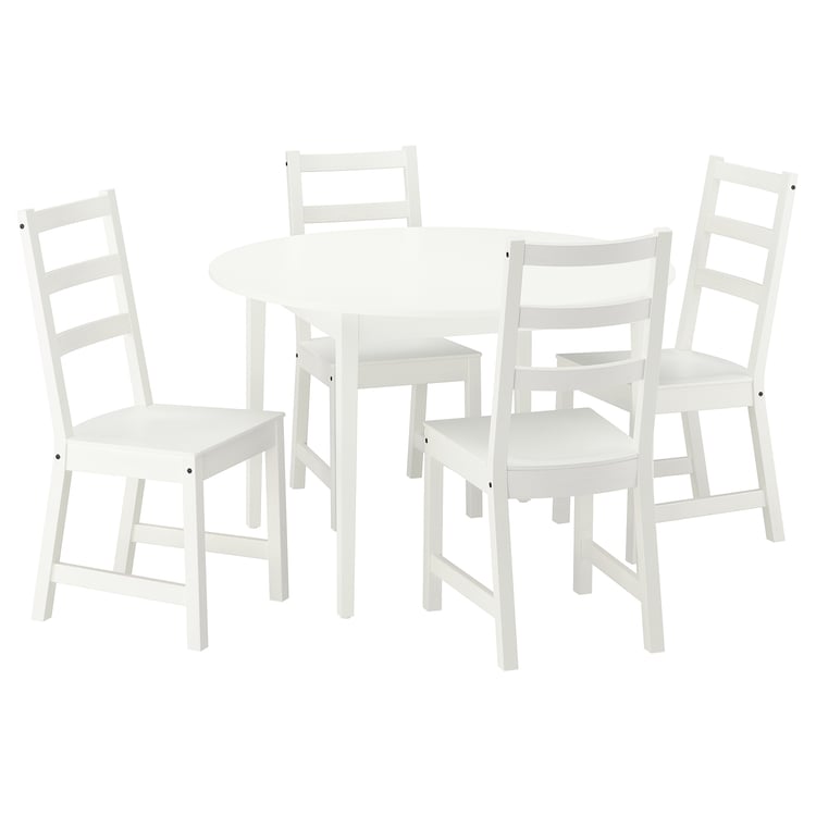 NÄSINGE / NORDVIKEN table and 4 chairs, white/white, 471/4" - IKEA