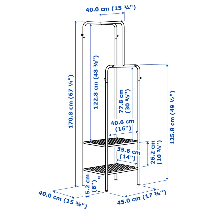 NIKKEBY Clothes rack, gray-green, 17 3/4x66 7/8" - IKEA