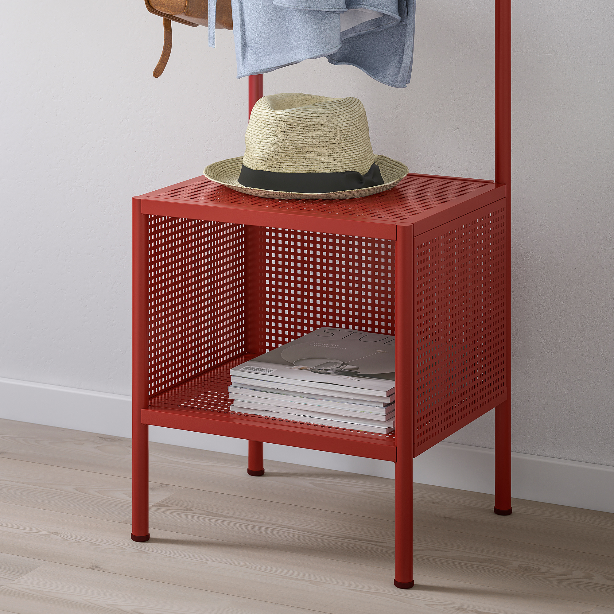 NIKKEBY Clothes rack, red, 15 3/4x55 7/8" - IKEA