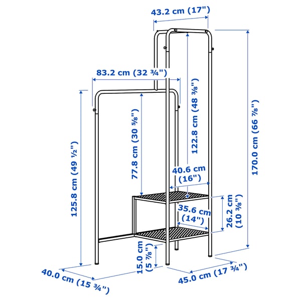 NIKKEBY Clothes rack - red - IKEA