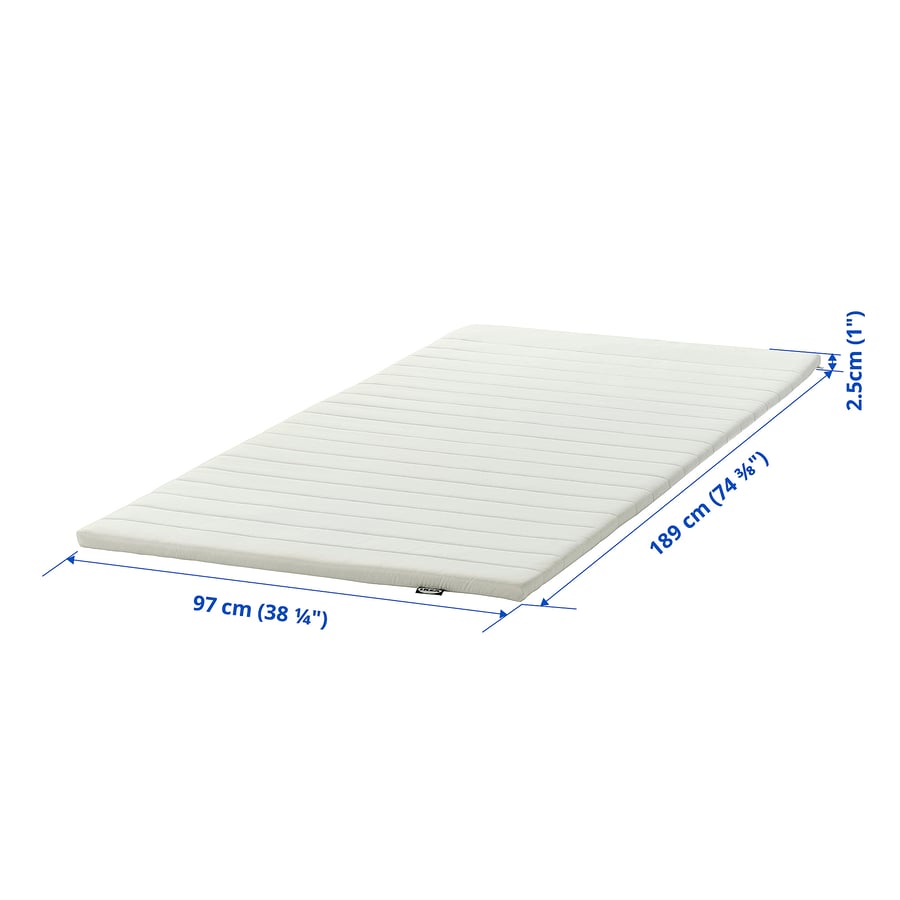 NOPAKTE mattress topper, white, Twin - IKEA