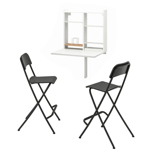 NORBERG / FRANKLIN table and 2 chairs, white/black - IKEA