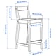 NORDVIKEN bar stool with backrest, counter height/white, 243/8" - IKEA