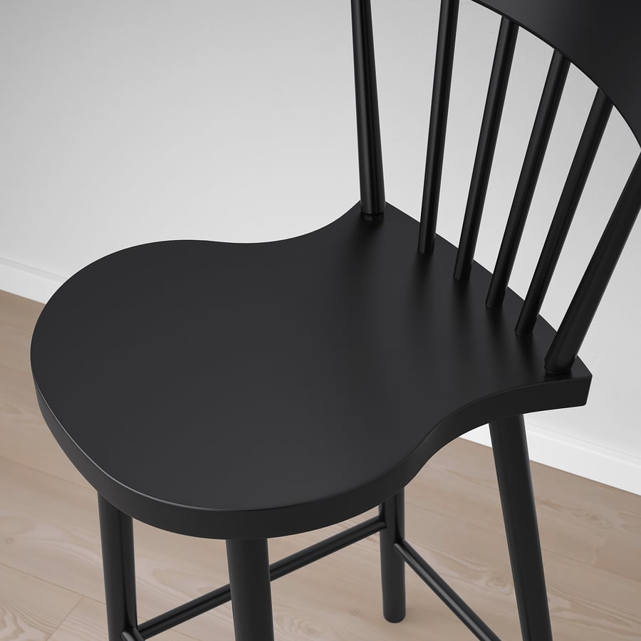 NORRARYD bar stool with backrest, black, 291/8" - IKEA
