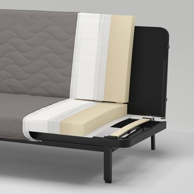 NYHAMN sleeper sofa, with foam mattress/Naggen beige - IKEA