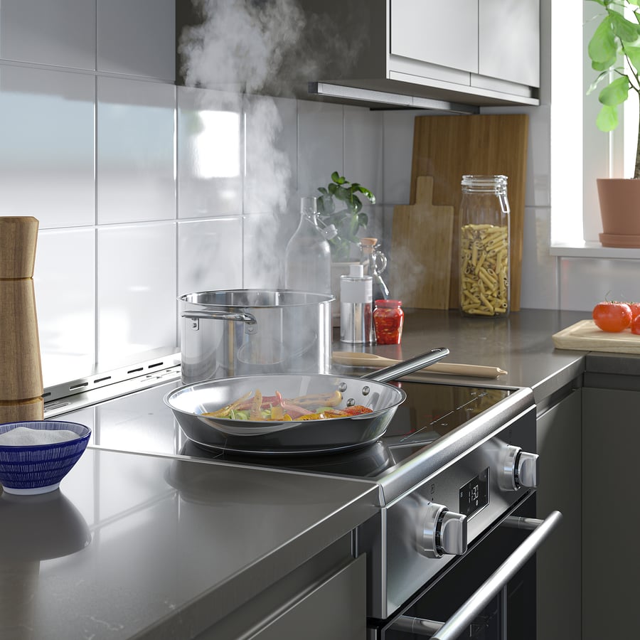 ÖRMINGE range with induction cooktop, Stainless steel, 24" - IKEA