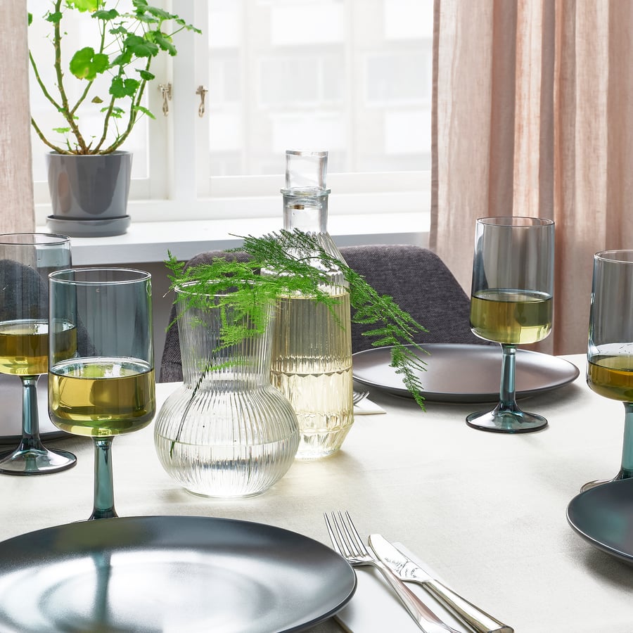 OMBONAD wine glass, gray, 14 oz - IKEA