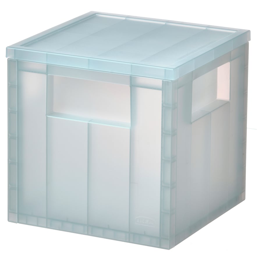 PANSARTAX storage box with lid, transparent gray-blue, 6 ½x6 ½x6 ½" - IKEA