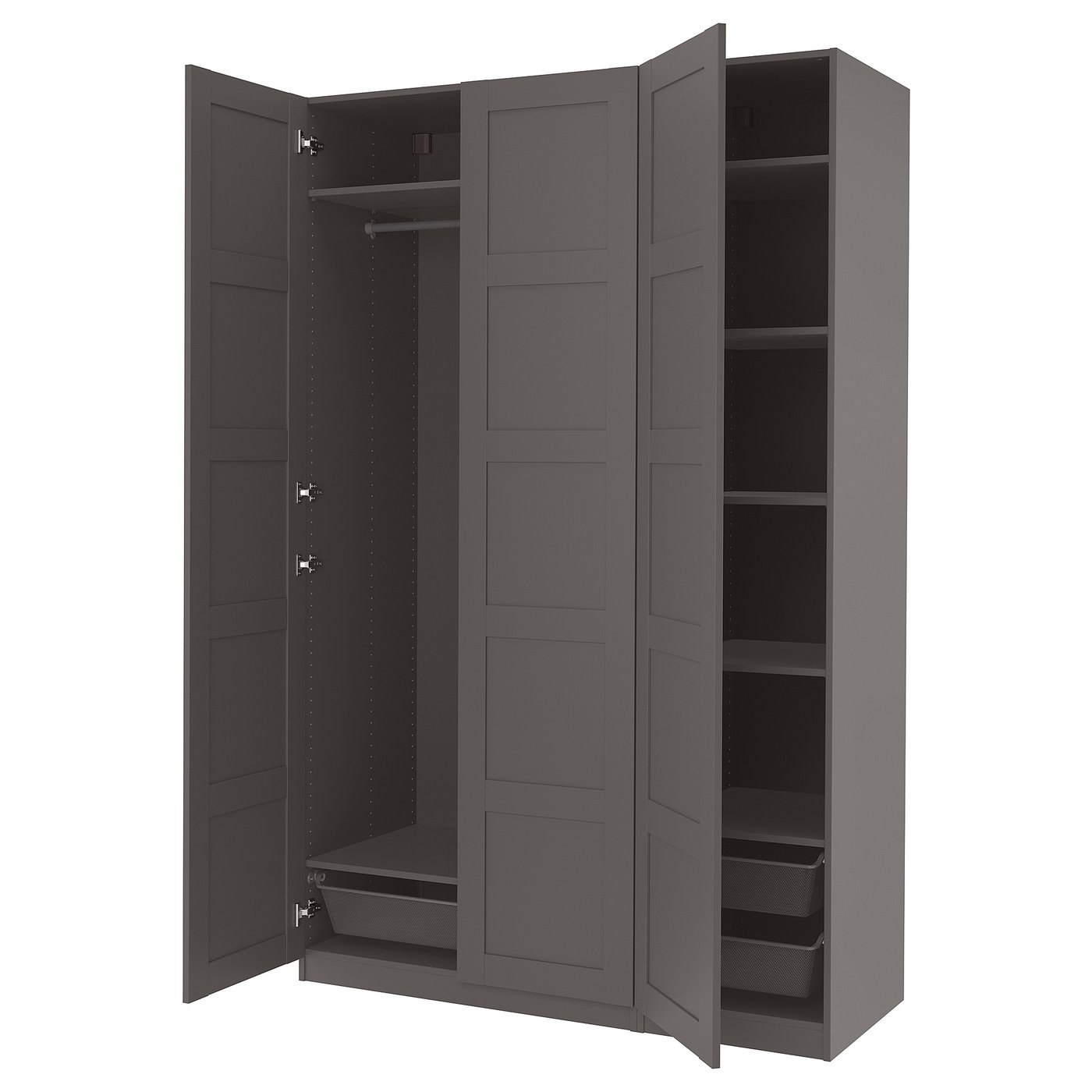 PAX / BERGSBO wardrobe combination, dark gray, 59x235/8x931/8" - IKEA