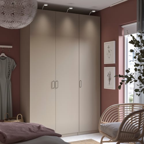 PAX / FORSAND wardrobe, gray-beige/gray-beige, 59x235/8x931/8" - IKEA