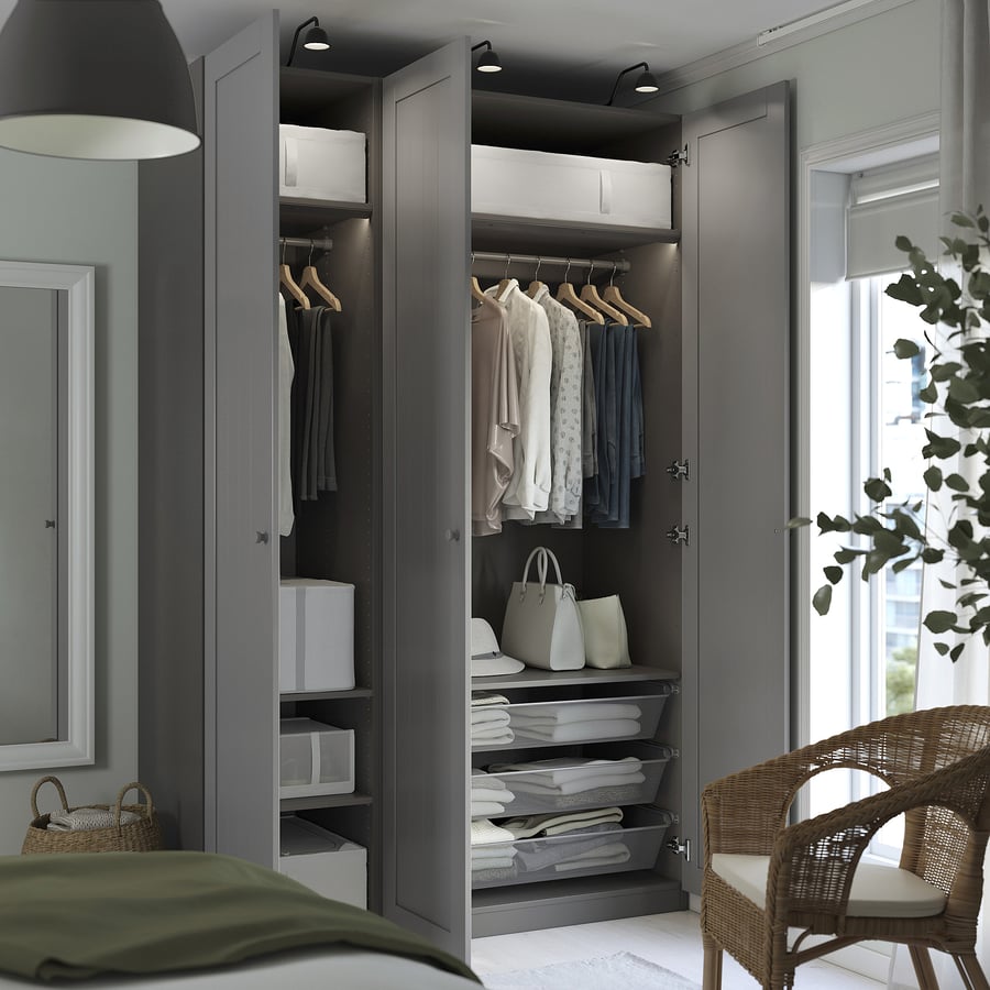 PAX / GULLABERG wardrobe combination, dark gray/dark gray, 59x235/8x931 ...