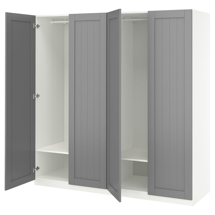 PAX / GULLABERG wardrobe combination, white/gray, 783/4x235/8x791/4" - IKEA