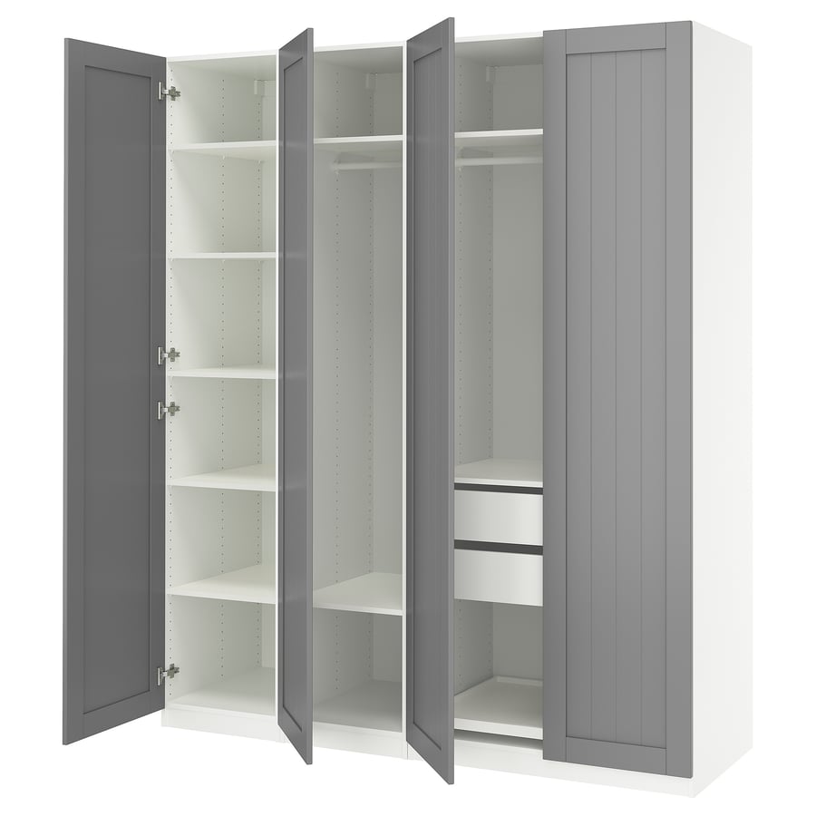 PAX / GULLABERG wardrobe combination, white/gray, 783/4x235/8x931/8" - IKEA