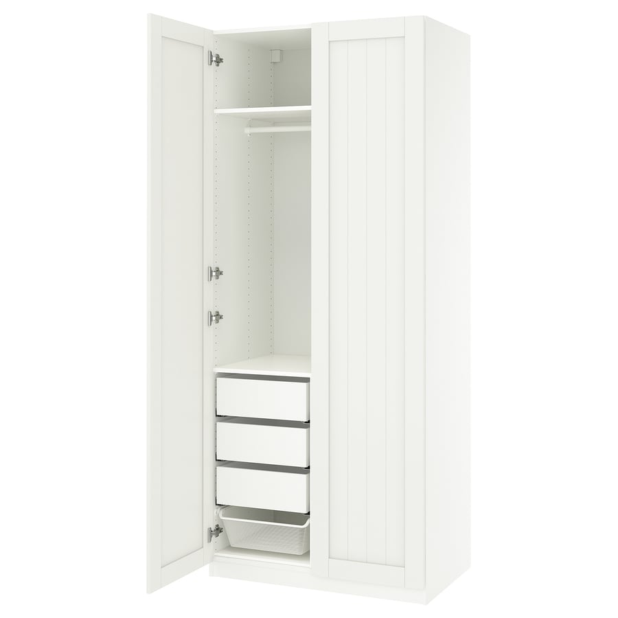 PAX / GULLABERG wardrobe combination, white/white, 393/8x235/8x931/8 ...