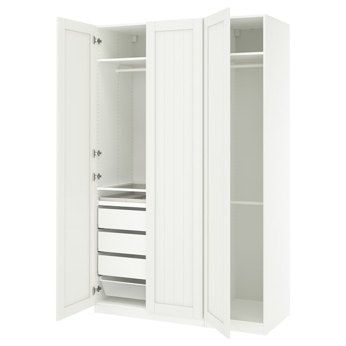 PAX / GULLABERG wardrobe combination, white/white, 59x235/8x931/8" - IKEA