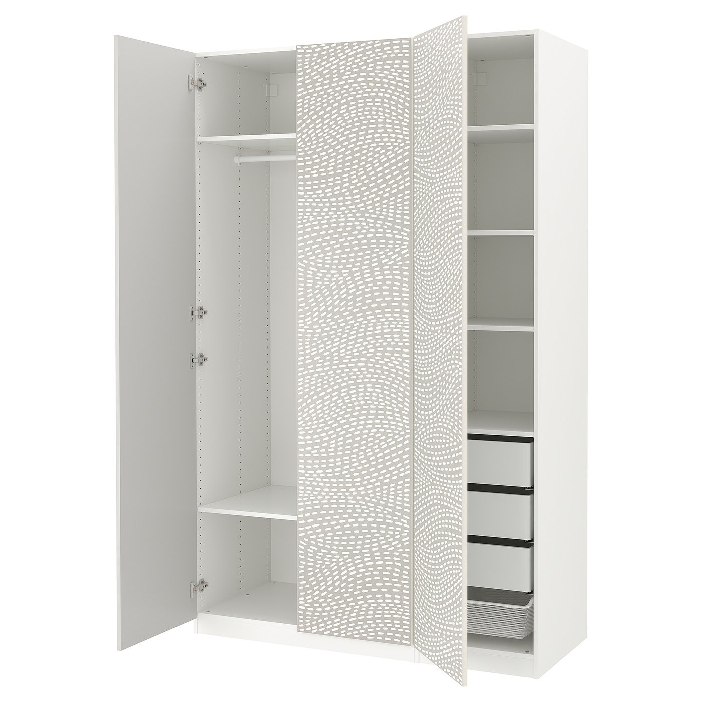 PAX / MISTUDDEN wardrobe combination, white/gray patterned, 59x235 ...