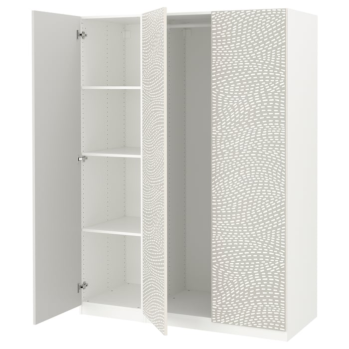 PAX / MISTUDDEN wardrobe combination, white/gray patterned, 59x235 ...
