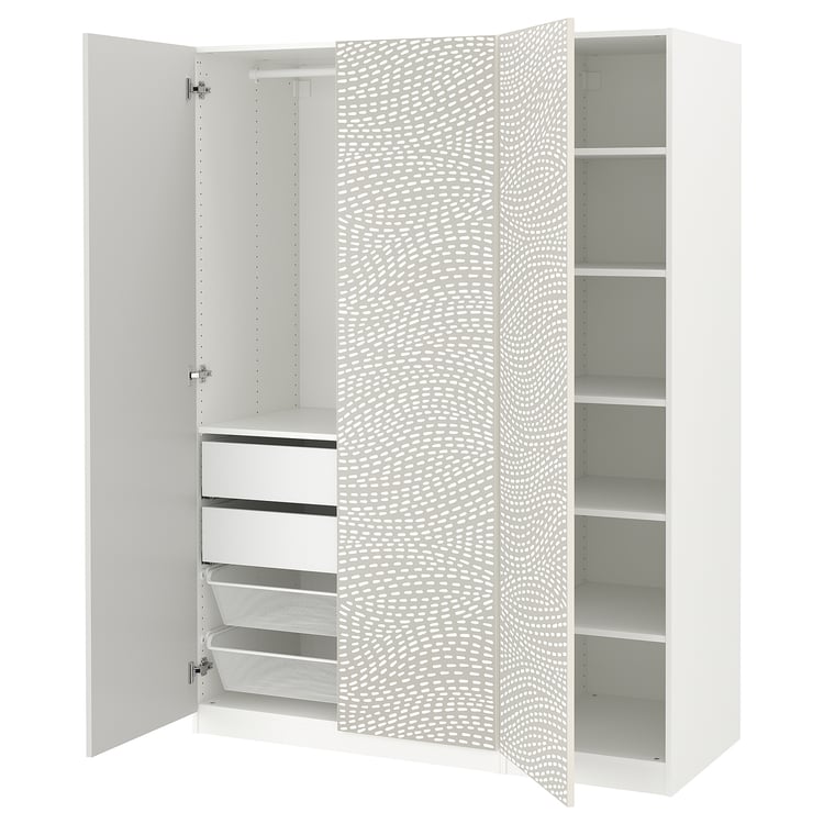 PAX / MISTUDDEN wardrobe combination, white/gray patterned, 59x235 ...