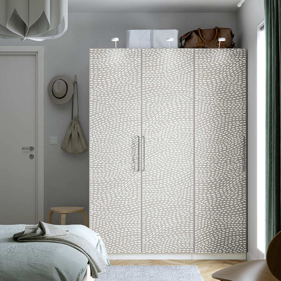 PAX / MISTUDDEN wardrobe combination, white/gray patterned, 59x235 ...