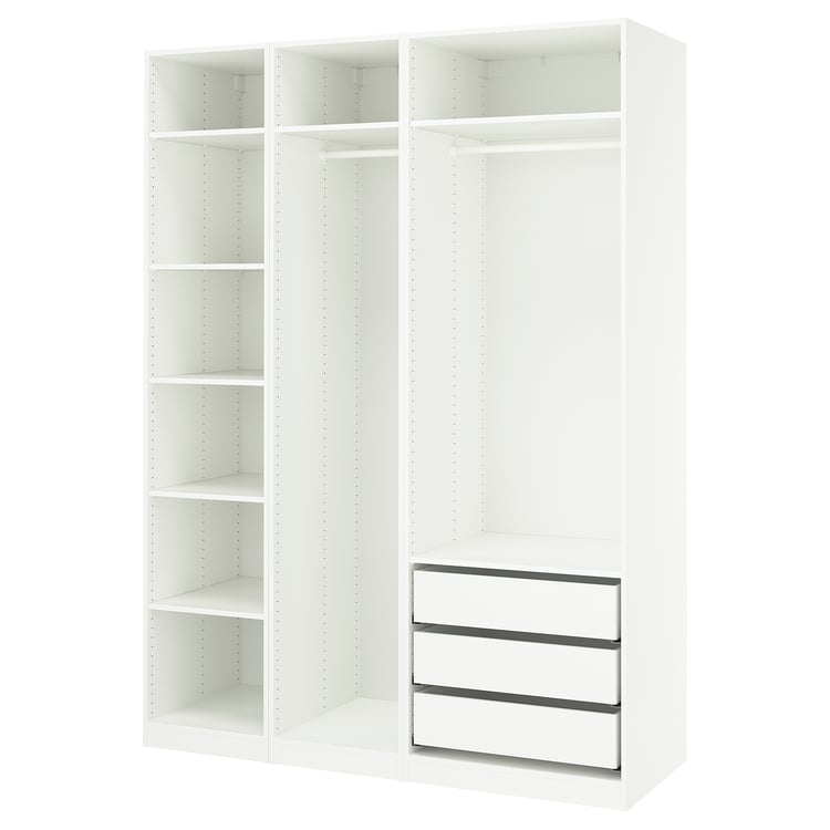 PAX wardrobe combination, white, 687/8x227/8x931/8" - IKEA