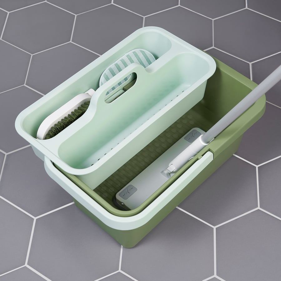 PEPPRIG cleaning bucket and caddy, green - IKEA