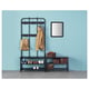 PINNIG Coat rack with shoe storage bench, black - IKEA