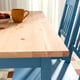 PINNTORP table and 4 chairs, light brown stained blue stained/light ...