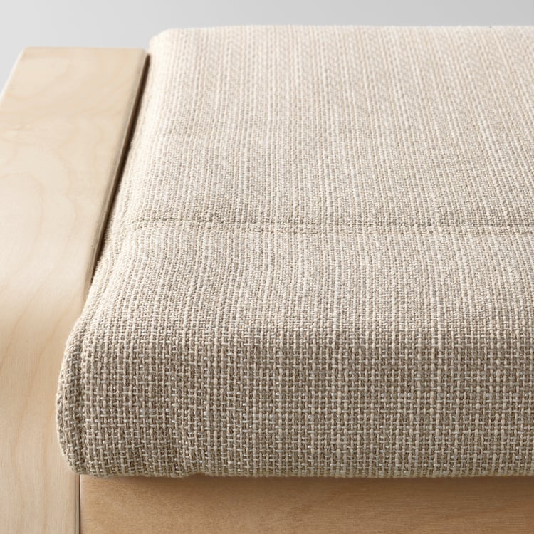 POÄNG armchair and ottoman, birch veneer/Hillared beige - IKEA