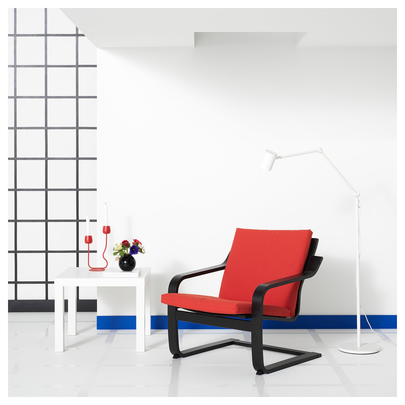 IKEA POANG Low Back Armchair Vissle Red
