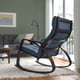 POÄNG rocking chair, black-brown/Gunnared blue - IKEA