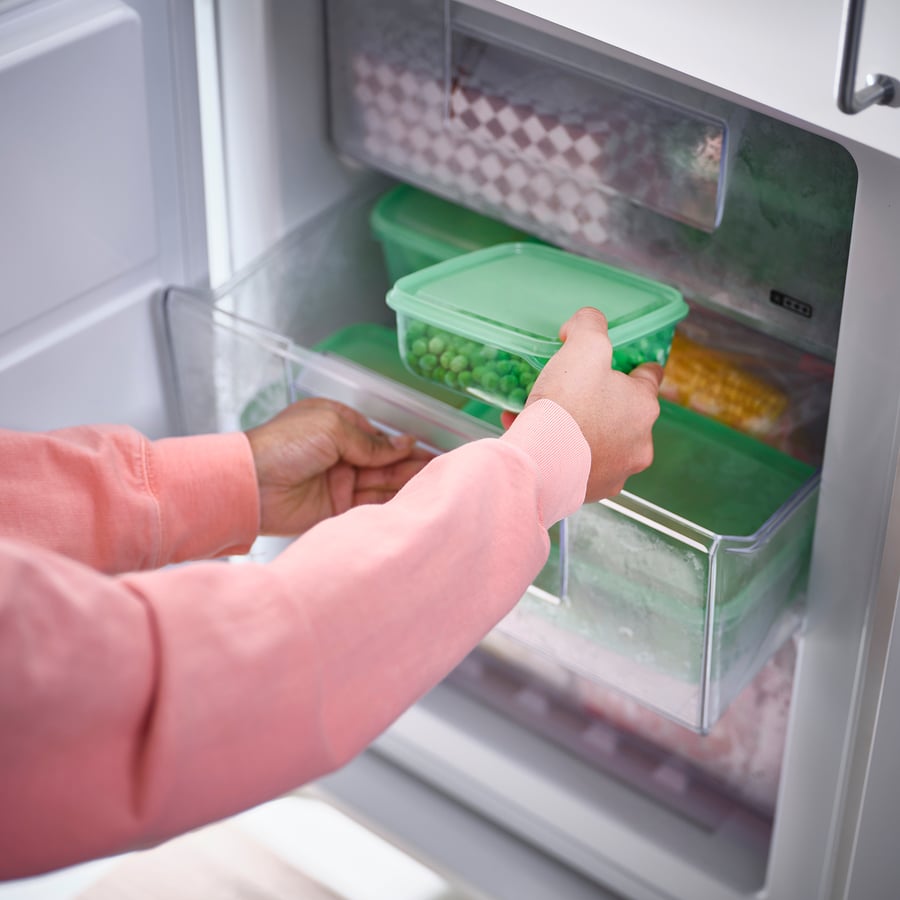 PRUTA food container with lid, set of 17, green - IKEA