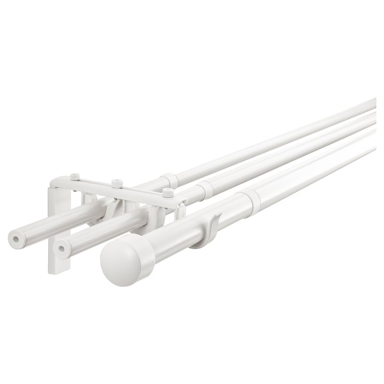 RÄCKA / HUGAD triple curtain rod combination, white, 825/8-1515/8" - IKEA