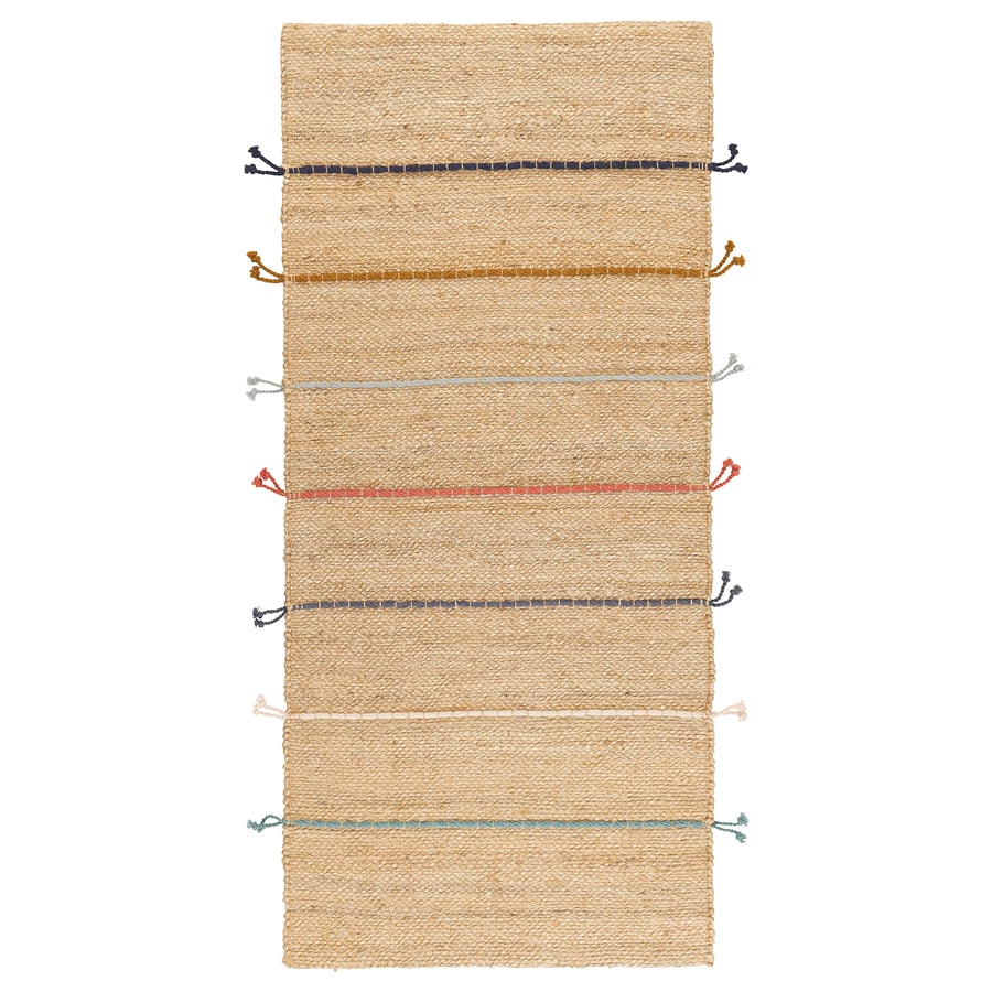 RAKLEV rug, flatwoven, handmade natural/multicolor, 2'4"x5'3" - IKEA