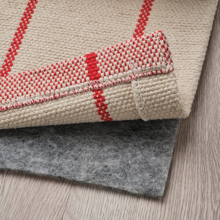 RIDSTIG rug, flatwoven, off-white/red, 5'7"x7'10" - IKEA