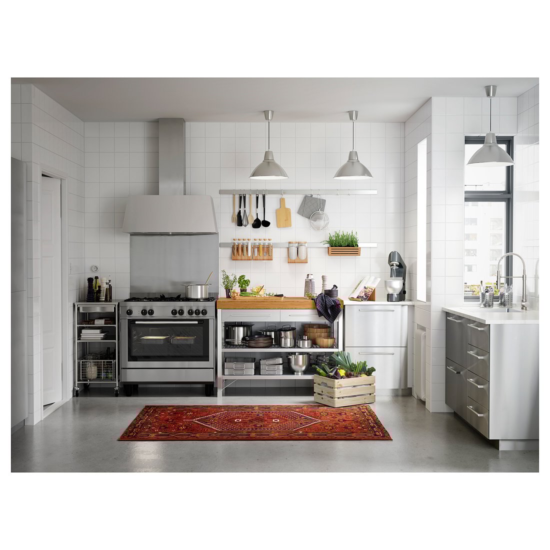 RIMFORSA Work bench, stainless steel, bamboo - IKEA