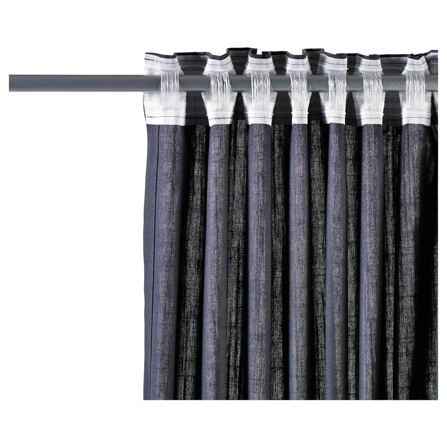 RITVA curtains with tie-backs, 1 pair, gray/with heading tape, 57x65 ...