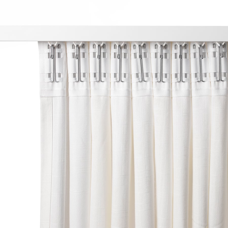 RITVA curtains with tie-backs, 1 pair, white/with heading tape, 57x118 ...