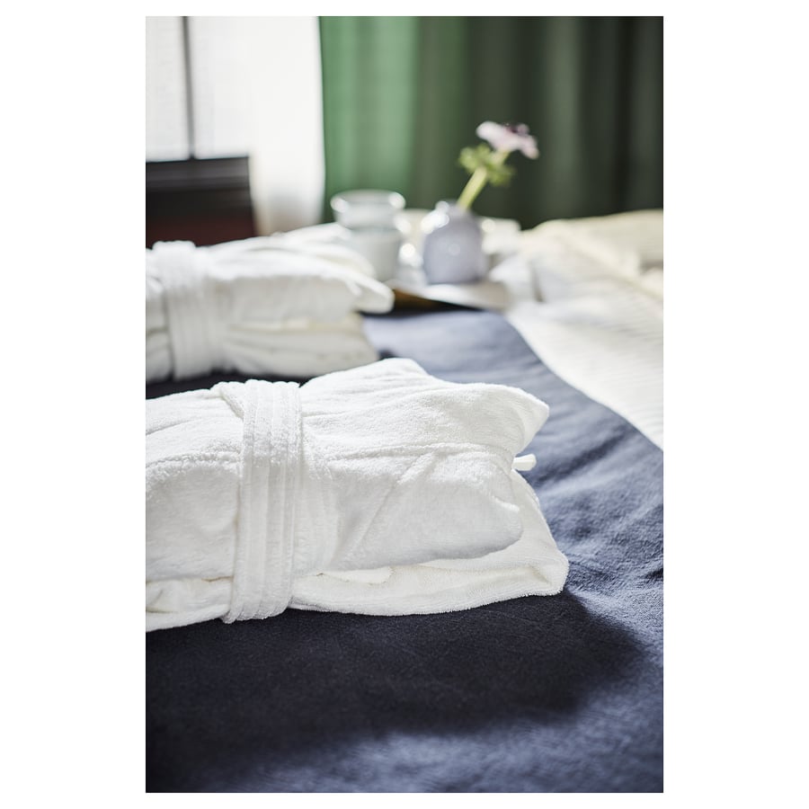 ROCKÅN Bathrobe, white, S/M - IKEA