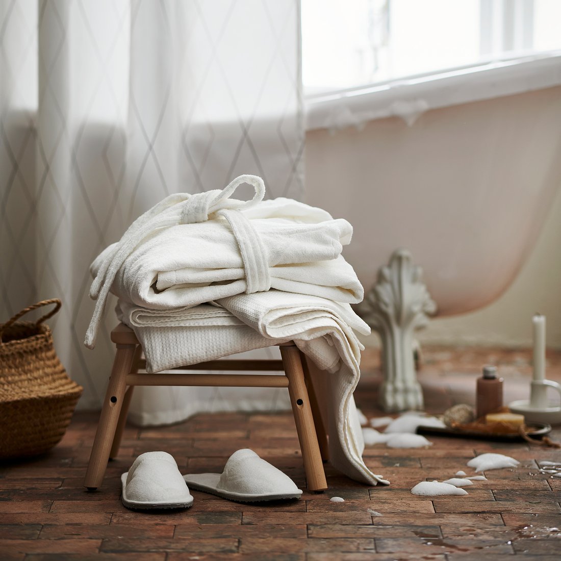 ROCKÅN Bathrobe, white, S/M - IKEA