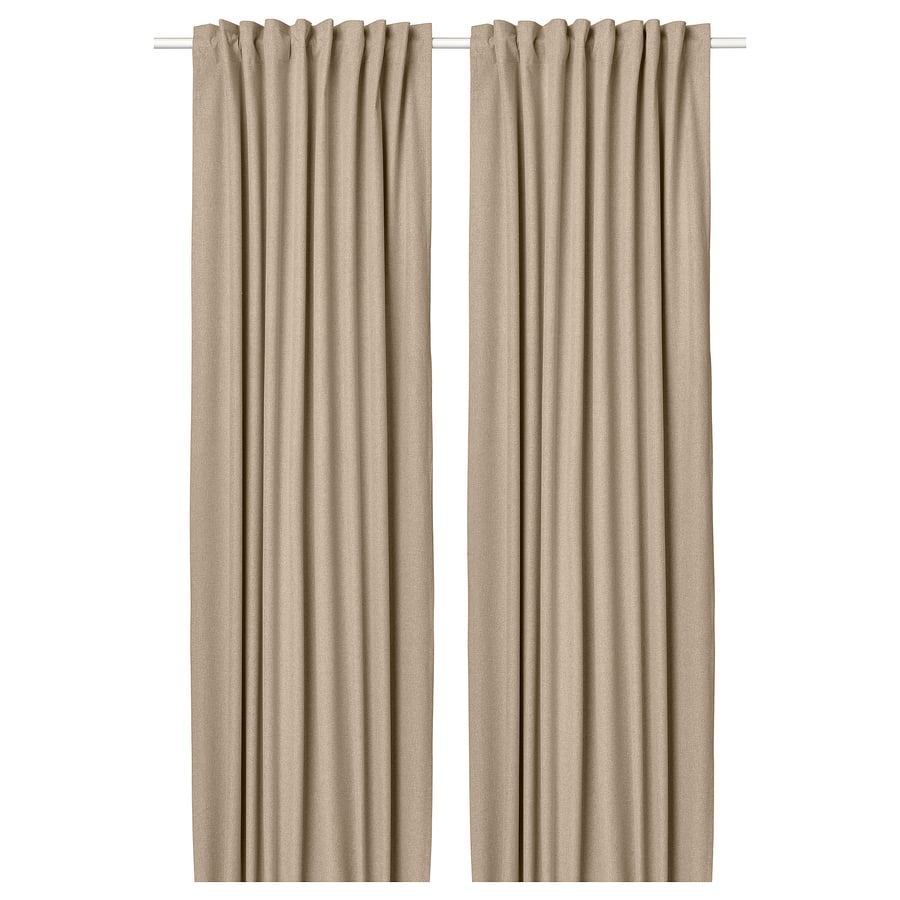 ROSENMANDEL room darkening curtains, 1 pair, yellow-beige, 53x98" - IKEA