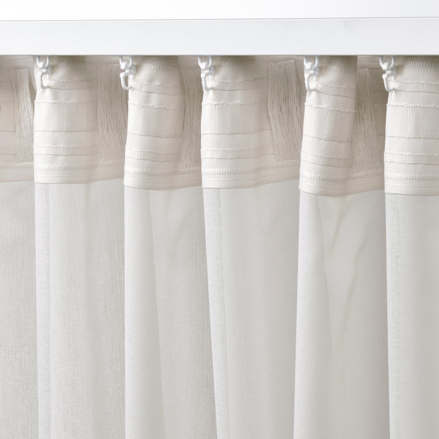 ROSENROBINIA sheer curtains 1 pair with heading tape white 57x98 IKEA
