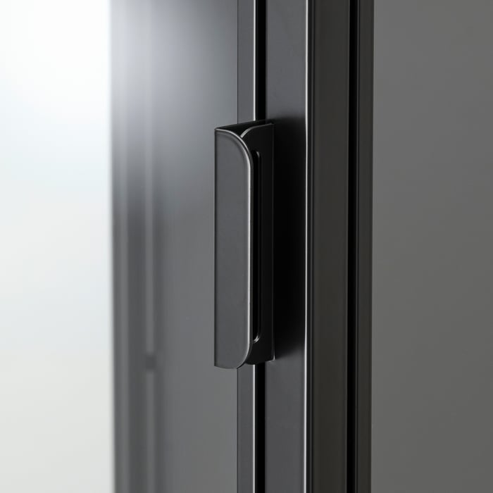 RUDSTA glass-door cabinet, anthracite, 161/2x145/8x61" - IKEA