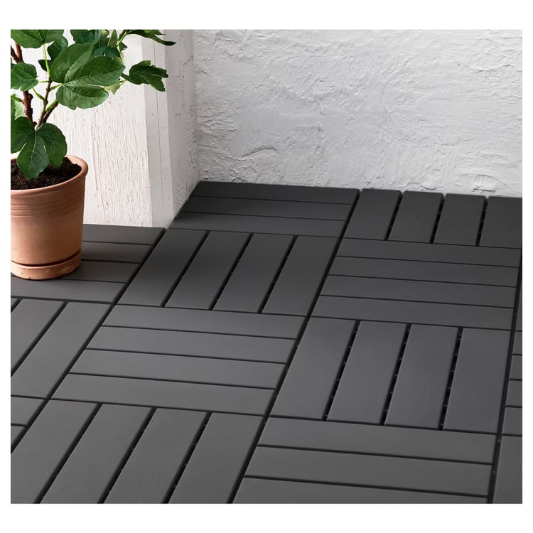 RUNNEN decking, outdoor, dark gray, 9 sq feet - IKEA
