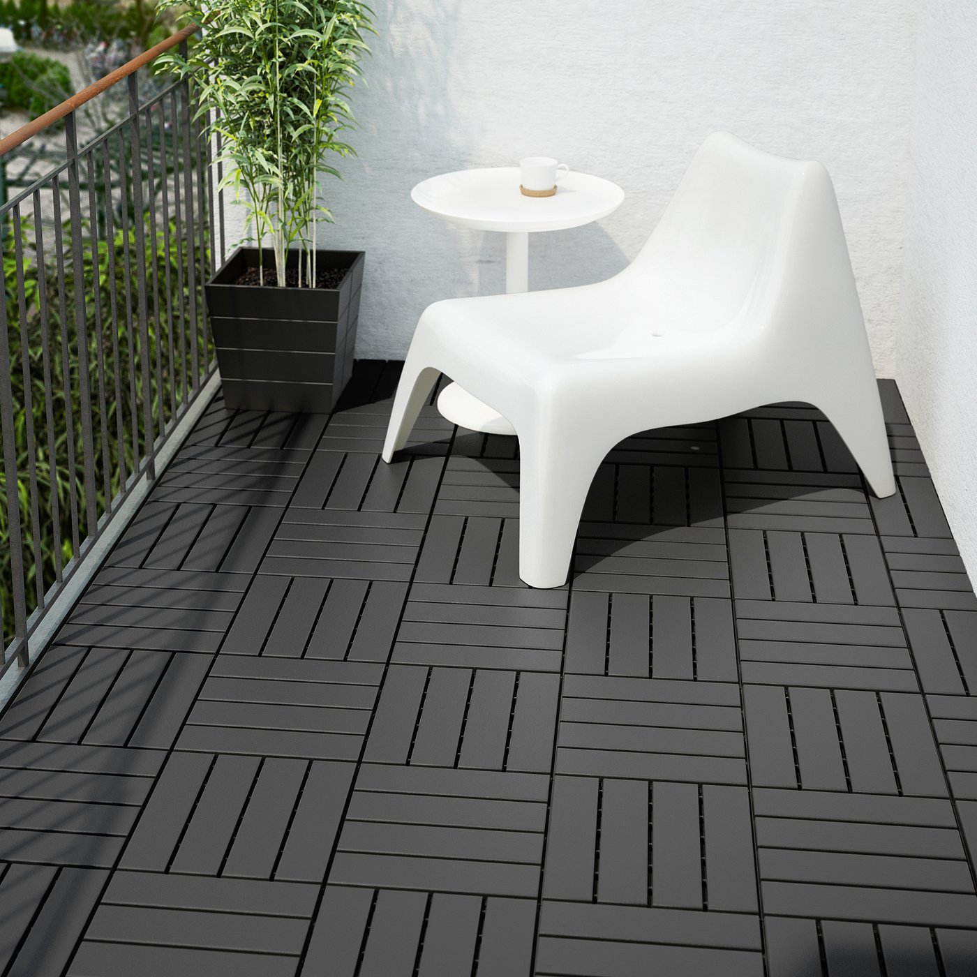 RUNNEN Decking, outdoor, dark gray, 9 sq feet - IKEA