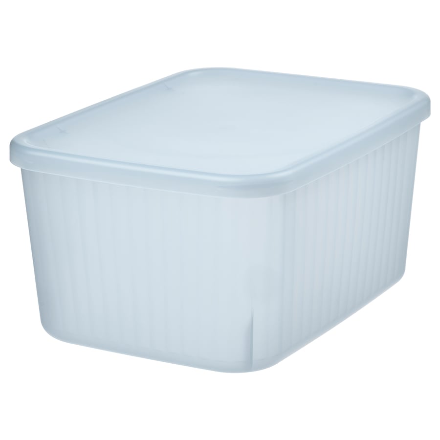 RYKTA storage box with lid, transparent gray-blue, 7x9 ½x4 ¾"/1 gallon ...