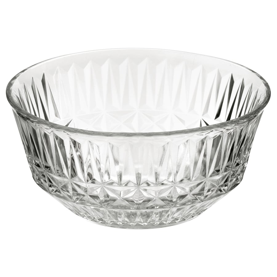 SÄLLSKAPLIG bowl, clear glass/patterned, 6" - IKEA